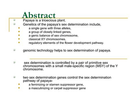 Sex Determination In Papaya Ppt