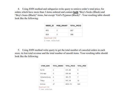 Solved CO4. Using JOIN method and subqueries write query to | Chegg.com