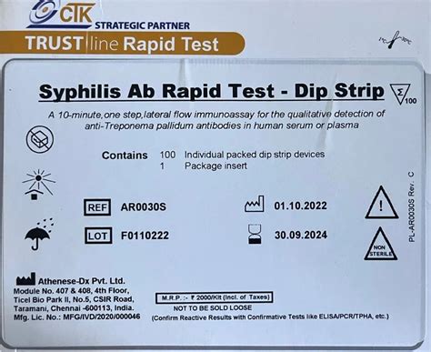 Ctk Syphilis Ab Rapid Strip At ₹ 22piece Jhotwara Jaipur Id