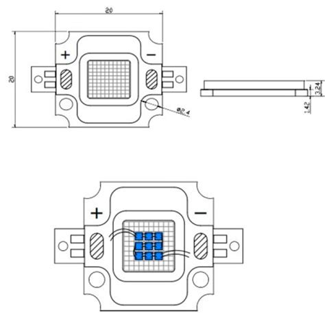 Светодиодная матрица LED 50Вт 6500К 4600Лм 515-530nm(зеленый). Купить ...