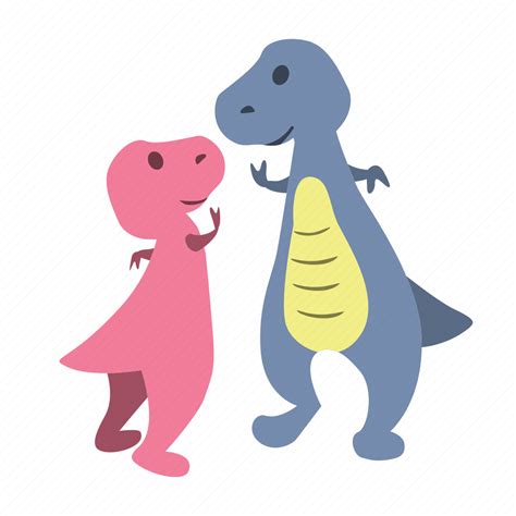 Cute Dino Dinosaurs Five High High Five Icon Download On Iconfinder