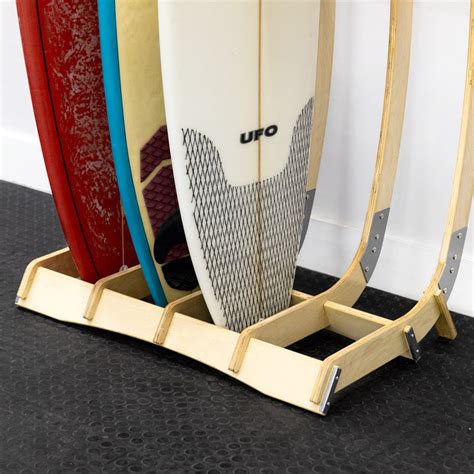 Big Sur Surfboard Storage Wood Stand Holds 4 Surfboards Storeyourboard