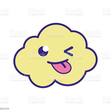 Full Color Funny And Cute Cloud Kawaii Weather Stock Illustration Download Image Now