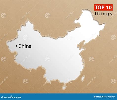 China Map Vector Chinese Maps Craft Paper Texture Empty Template Information Creative Design