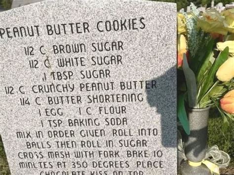 Rest With Recipe A Tombstone Engraved With Peanut Butter Cooking Style