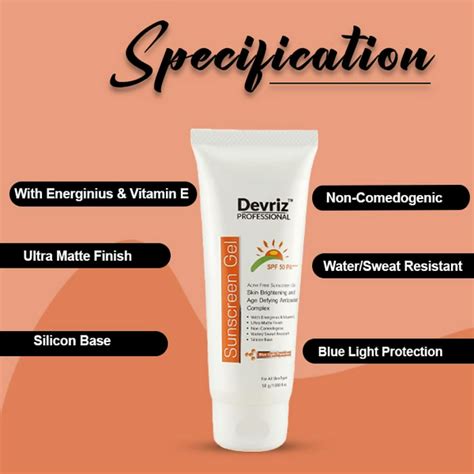 Buy Devriz Professional Sunscreen Gel Spf 50 Pa Online At Best Price