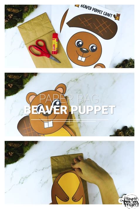 Easy Beaver Paper Bag Puppet Craft Printable Template Simple Mom Project Store