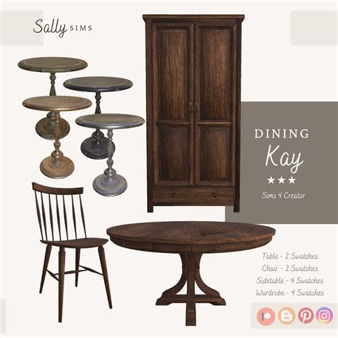 The Sims 4 Cc Fall Collection Wood Dining Table Artofit
