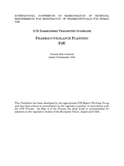 Ich E2e Guideline Pdf Pharmacovigilance Clinical Trial