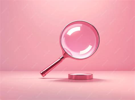 Premium Photo 3d Pink Magnifying Glass Isolated On Pastel Pink Background