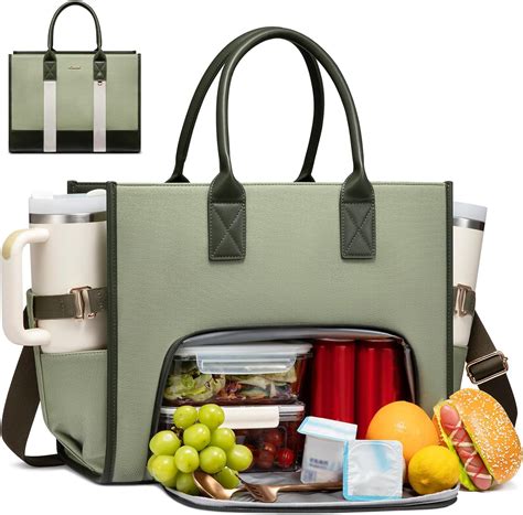 Lovevook Work Tote Bag With Lunch Compartment With Giant