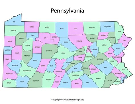 Pennsylvania Counties Map With Towns