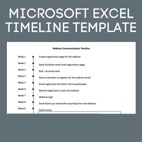 Microsoft Excel Timeline Template Clean Timeline For Events Travel And Project Management Etsy