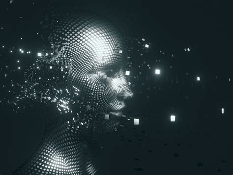Virtual Digital Head Of Artificial Intelligence Deep Learning Concept