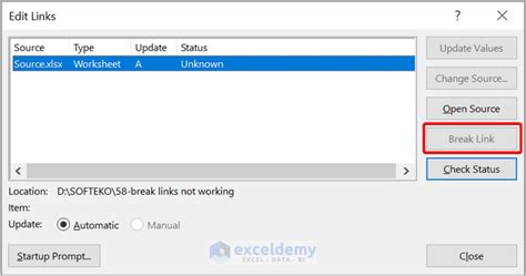 how to fix if break links aren t working in excel 7 solutions exceldemy