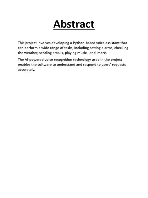 Abstract Desktop Voice Assistant Pdf