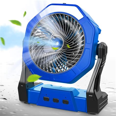Upgraded Camping Fan Misting Fan Portable With Light