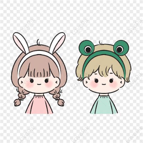 Couple Avatar Simple Cartoon Hairpin Greetings Girls Png Image Free Download And Clipart Image