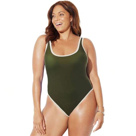 Swimsuits For All Womens Plus Size High Leg One Piece Swimsuit Shein Usa