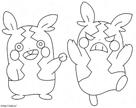 Pasangan Lucu Morpeko Gambar Mewarnai