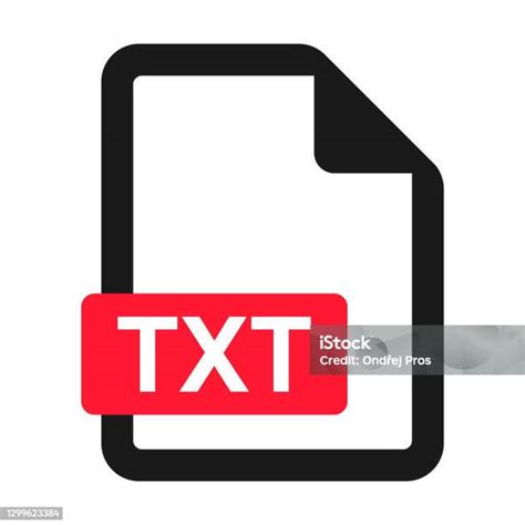흰색 배경에 격리 된 파일 Txt 플랫 아이콘 Txt 형식 벡터 일러스트레이션 그래픽 사용자 인터페이스에 대한 스톡 벡터 아트