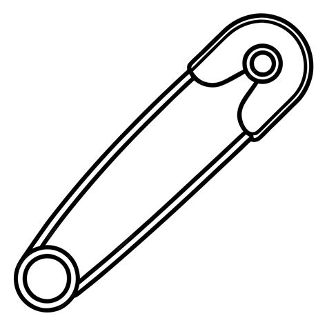Safety Pin Outline Coloring Book Page Line Art Drawing Premium Ai