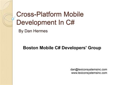 cross platform mobile development in c ppt