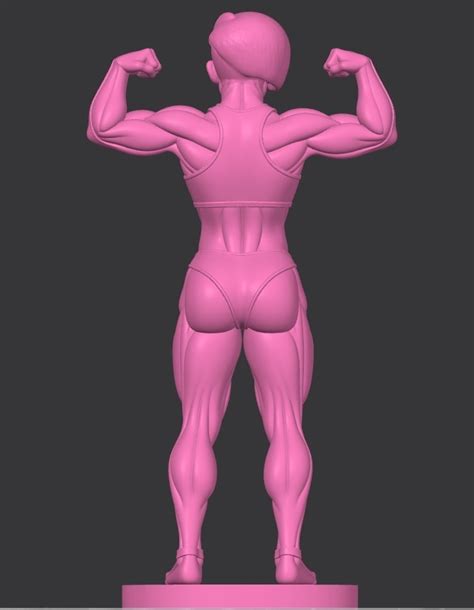 ♀️ Fisicoculturista Pose 3d Stl Mujer Musculosa Flexionando Figura
