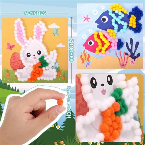 Kit De Arte Y Manualidades Con Pompones Para Niños De 2 3 4 5 6