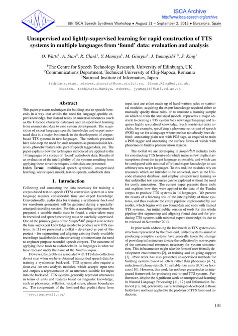 pdf unsupervised and lightly supervised learning for rapid