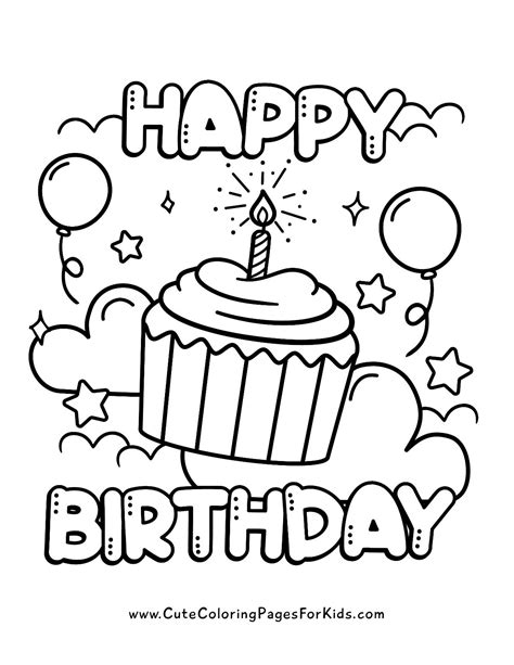 Printable Birthday Coloring Pages Free Coloring Pages To Print