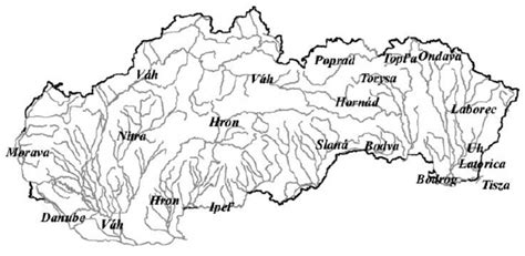 fig l skeleton rivers of the hydrographic network of slovakia