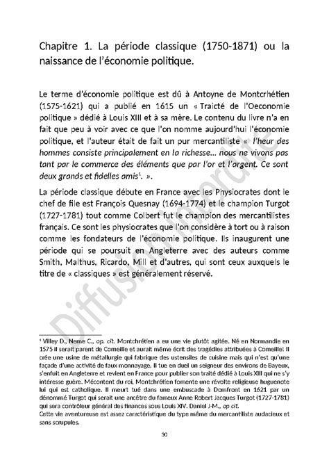 Physiocrates Et Classiques Anglais Chapitre 1 La Période Classique 1750 1871 Ou La