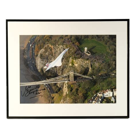 Concorde Final Flight Photo Framed And Signed By Chief Concorde Pilot Concorde Collectables