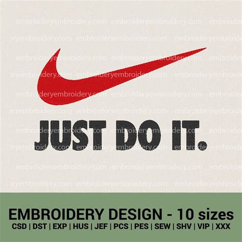 Nike Just Do It Logo Machine Embroidery Design Download