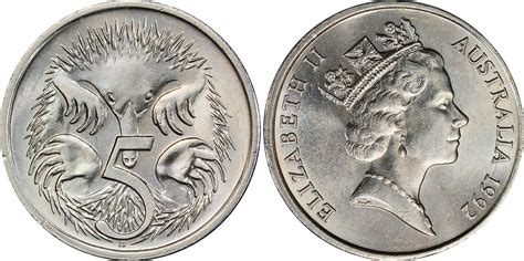 Coins And Australia Five Cent 1992 Australian Decimal Coins Price Guide And Values