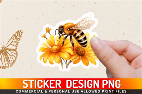 Bee Sticker Design Graphic By Regulrcrative · Creative Fabrica