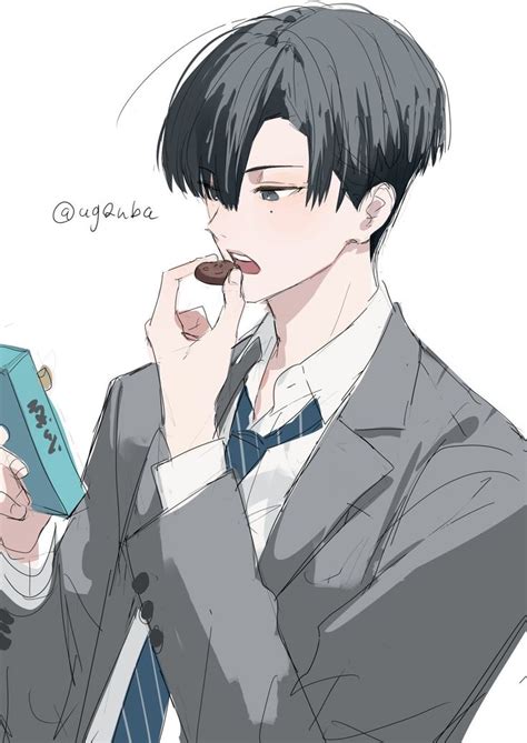 Artist Ug0nba On X Giving Chocolate Pose Anime Guy Eating