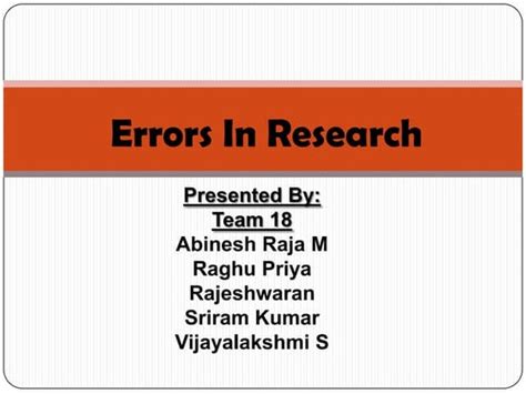 Errors In Research Design Ppt