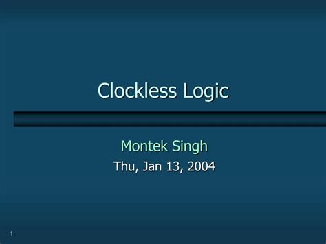 Ppt Clockless Logic Powerpoint Presentation Free Download Id815980