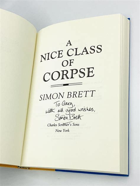 A Nice Class Of Corpse Simon Brett First Edition