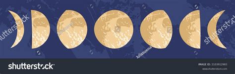 Moon Phase Lunar Cycle Synodic Month Stock Vector Royalty Free