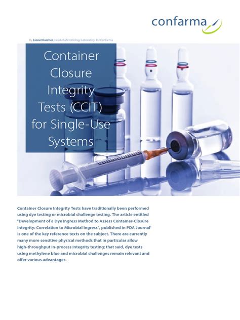 Container Closure Integrity Tests Ccit Download Free Pdf Growth