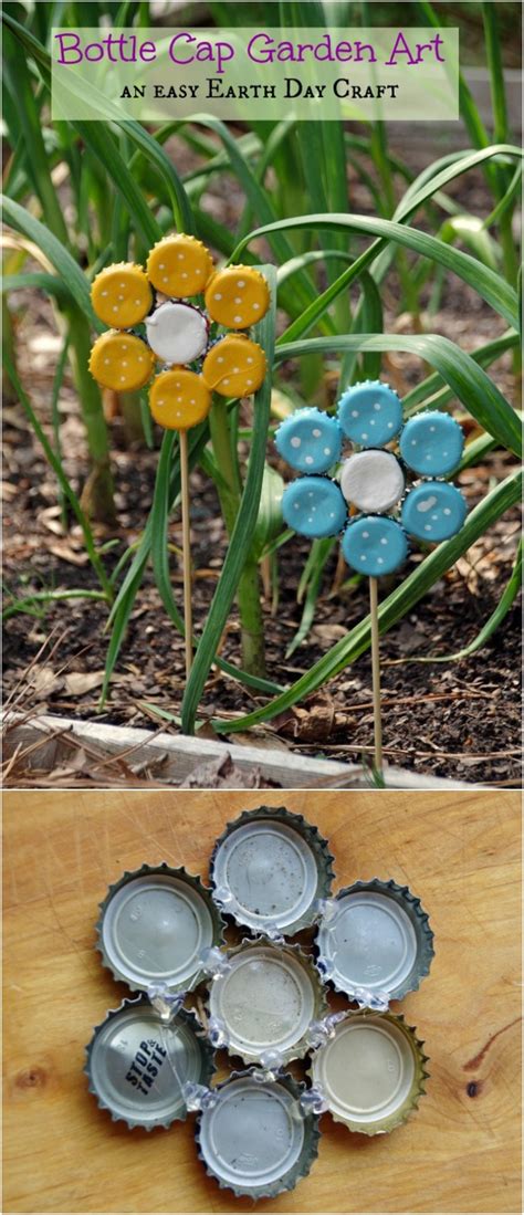 Bottle Cap Flower Craft At Erin Patteson Blog