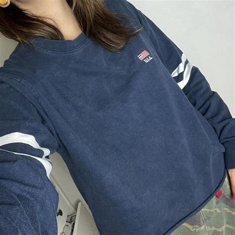 Brandy Melville Navy Sweatshirt One Size Used Depop