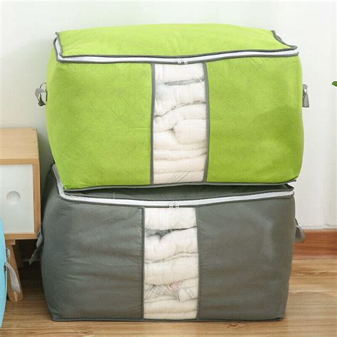 Large Foldable Non Woven Clothes Quilt Blanket Zipper Storage Bag
