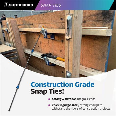 16 X 8¼ Long End Snap Ties For Concrete Forms 1 Cone Sandbaggy