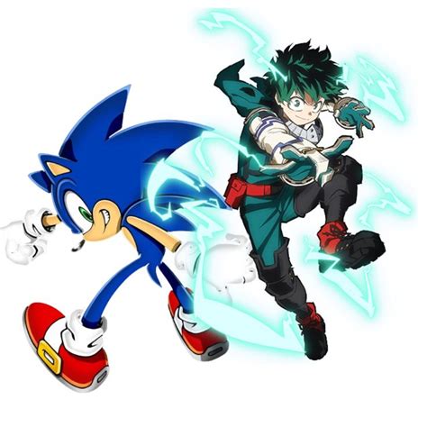 Deku And Sonic In Action Anime Characters Kingdom Hearts Anime Anime Crossover