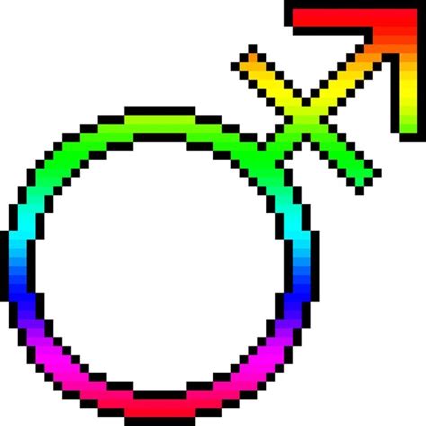 Premium Vector Pixel Art Of Rainbow Gender Symbol
