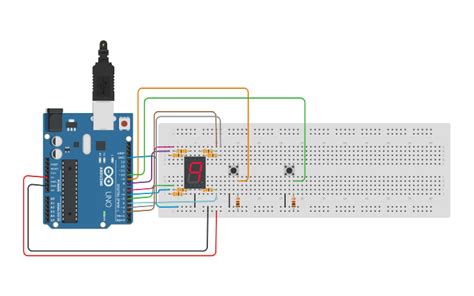 Circuit Design Desplay Y Pulsador Tinkercad